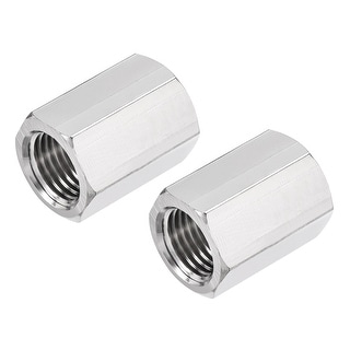 2pcs Hex Pipe Coupling Fitting Female Thread Nickel Plated Connector ...