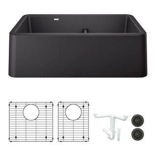 Blanco KA-402324 Ikon 33" Farmhouse Double Basin Granite Composite ...