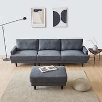 Classy Design 3 Seater Sofas Modern L Shape Fabric Sofa Removable Back ...