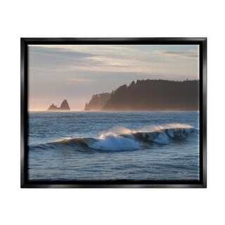 Stupell Rolling Waves Photography Framed Floater Canvas Wall Art Design ...
