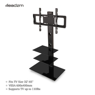 32-65" 3-Layer Toughened Glass TV Cabinet Corner Floor TV Stand ...