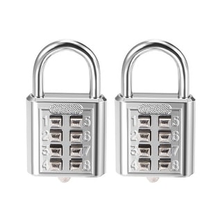 8-Digit Combination Padlock Push Button Lock for Locker Cabinet 2Pcs ...