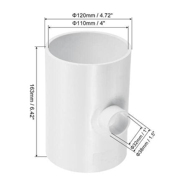 4" x 1" 3 Way Tee Pipe Fittings UPVC, Joint Coupling Pipe Adapter ...