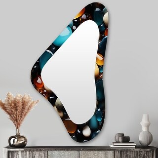 Blue And Orange Hematite Fusion - Stone Geode Wall Mirror Asymmetrical ...