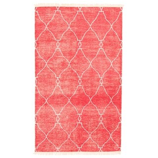 ECARPETGALLERY Hand-knotted Tangier Red Wool Rug - 5'0 x 8'1 - Bed Bath ...