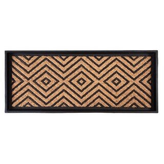 Natural and Recycled Rubber Boot Tray with Gray and Ivory Coir Insert ...