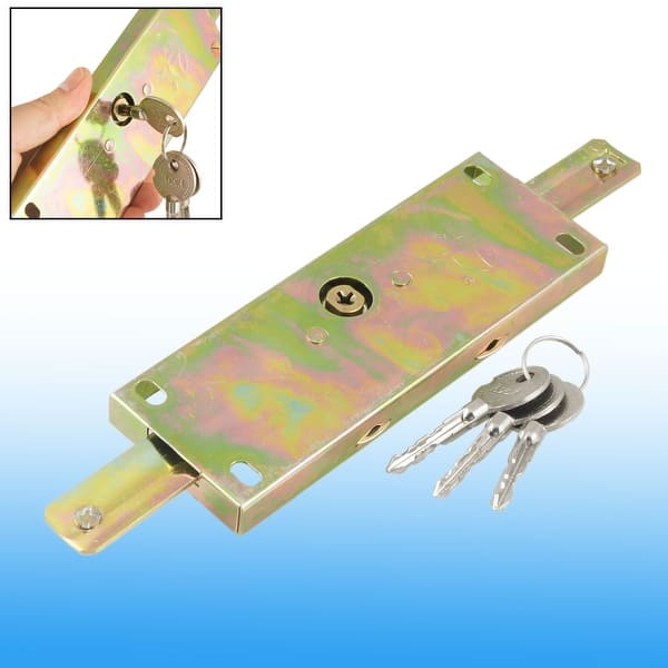 Gold Tone Cross Keyway Cylinder Head Roller Shutter Door Lock w 3 Keys ...