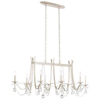 Sarella 6 Light Chandelier in White with Crystal Heritage Crystal - One ...