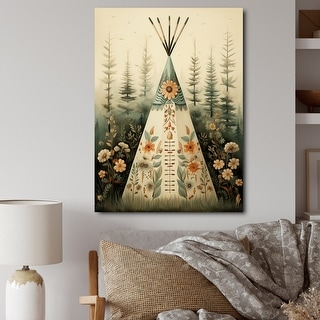 Designart "Beige Native Tipi Serenity In Nature" Native American Art ...