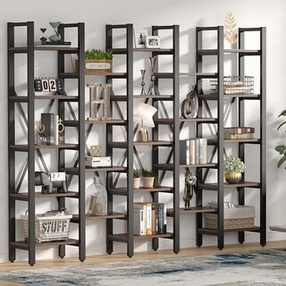 86 Inch Super Wide Bookcase, 23 Shelves Industrial Large Bookshelf ...