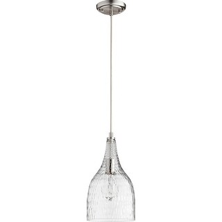 Quorum International 8" Wide Mini Pendant with Patterned/Etched Glass ...