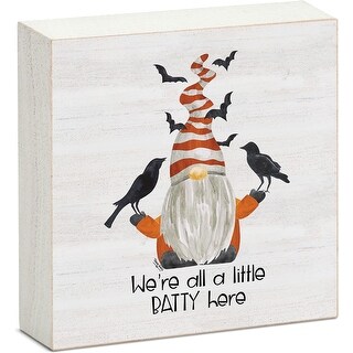 All a Little Batty Artistic Freestanding Solid Wood Block Sign Made in ...