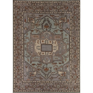Light Blue Oushak Vegetable Dye Rug Hand-Knotted Oriental Wool Carpet ...