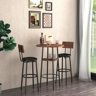 2-Layer Round Bar Table with 2 Bar Stools - Bed Bath & Beyond - 36275951