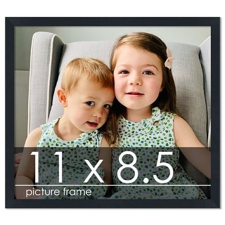 11x8.5 Contemporary Black Complete Wood Picture or Document Frame with ...