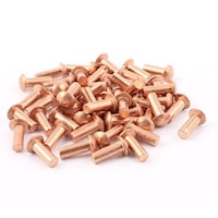 50 Pcs 3/16" Diameter 9/16" L Shank Round Head Copper Solid Rivets ...