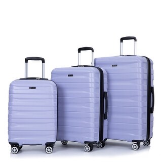 3 Piece Purple Luggage Sets Lightweight Expandable Suitcase with TSA ...