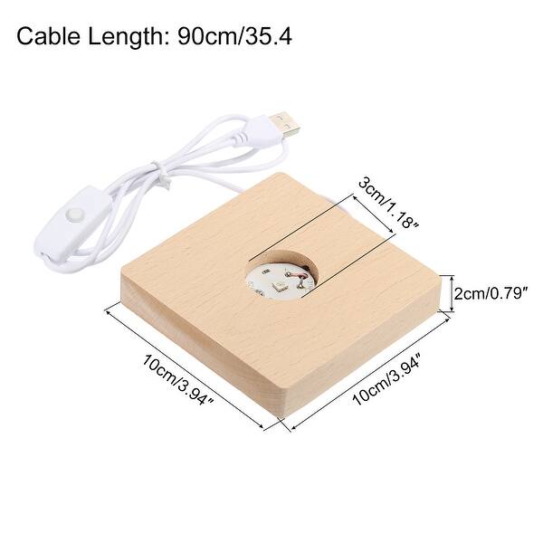 LED Wooden Ball Stand Holders Displays Base 10x10x2cm Colorful Light ...