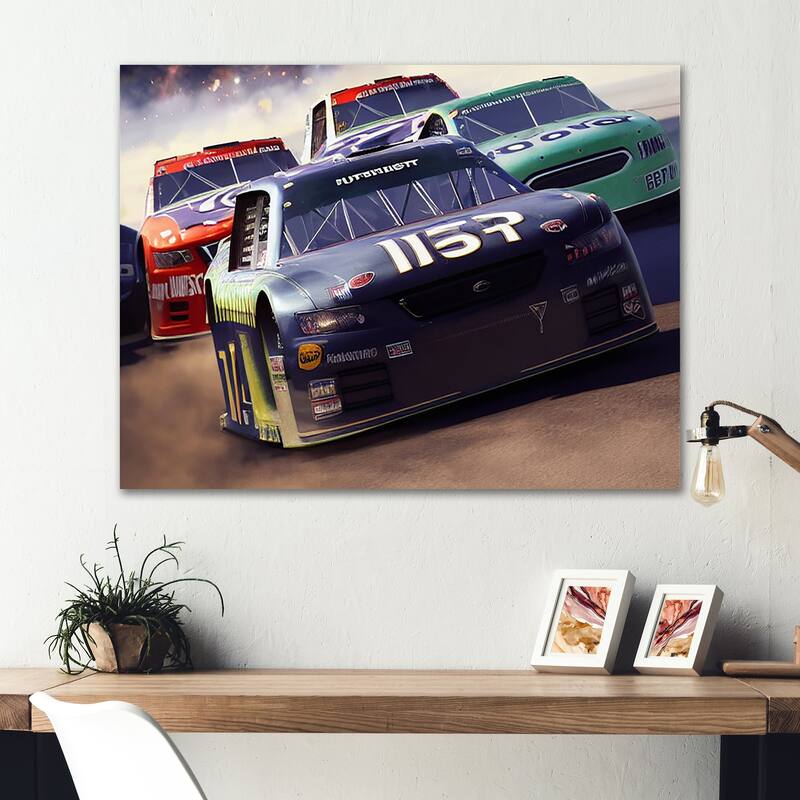 Designart 'Daytona Stock Car Racing Last Lap V' Cars Race Car Nascar ...