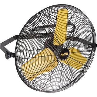 24 in. 2 Speeds Wall Fan in Yellow with TEAO Enclosure Motor, Permanent ...