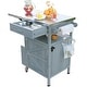 40.5" Outdoor Rolling Grill Cart with with Lockable Wheels, Stainless ...