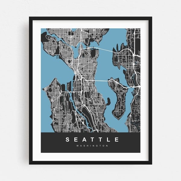 Seattle Washington Maps City World Map Art Print/Poster - Bed Bath ...