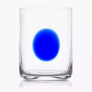 14-OZ Transparent Drinking Glass with Blue Accent - 6-Piece Set - Bed ...