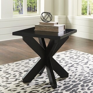 Signature Design by Ashley Joshyard Black End Table - 24"W x 24"D x 24 ...