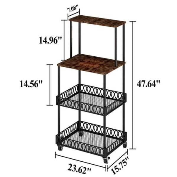 4 Layer Open Storage Rack with Double Tube Metal Frame - Bed Bath ...