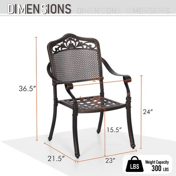 MAISON ARTS 5-Piece Cast Aluminum Pattern Patio Dining Set with Bronze ...