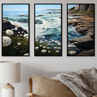 Designart "Wild Beachscape Landscape II" Coastal Coral Under Water ...
