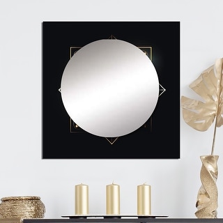 Designart "Gold Sacred Geometry Visions On Black V" Abstract Geometric ...