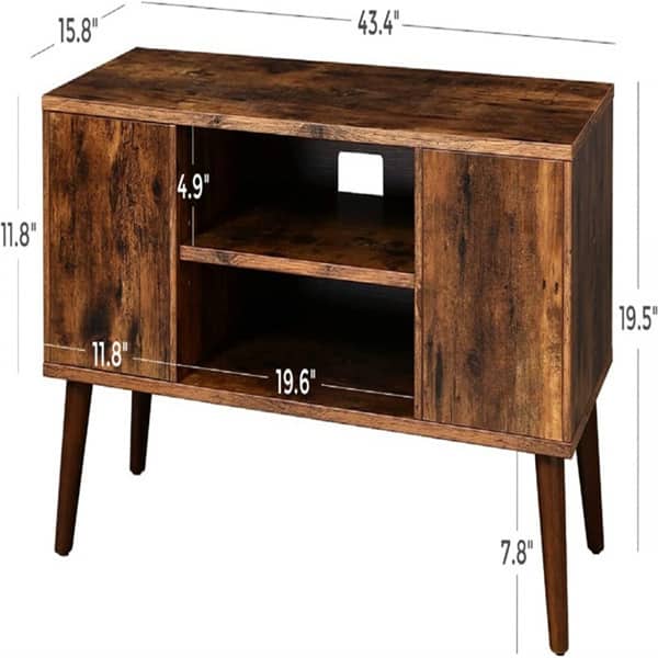 Rustic Brown TV Stand with Shelves - Bed Bath & Beyond - 37782912
