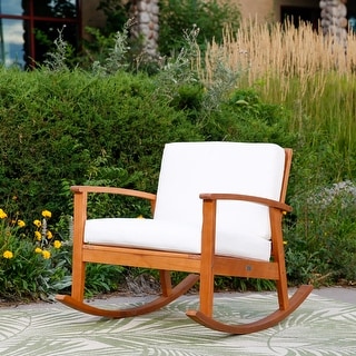 DTY Outdoor Living Longs Peak Eucalyptus Rocking Chair with Cushions ...