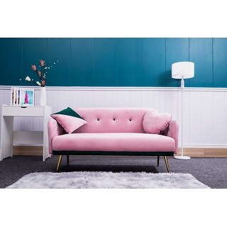 58" Velvet Sofa Couch for 2 People, Living Room Love Seats Sofa with 2 ...