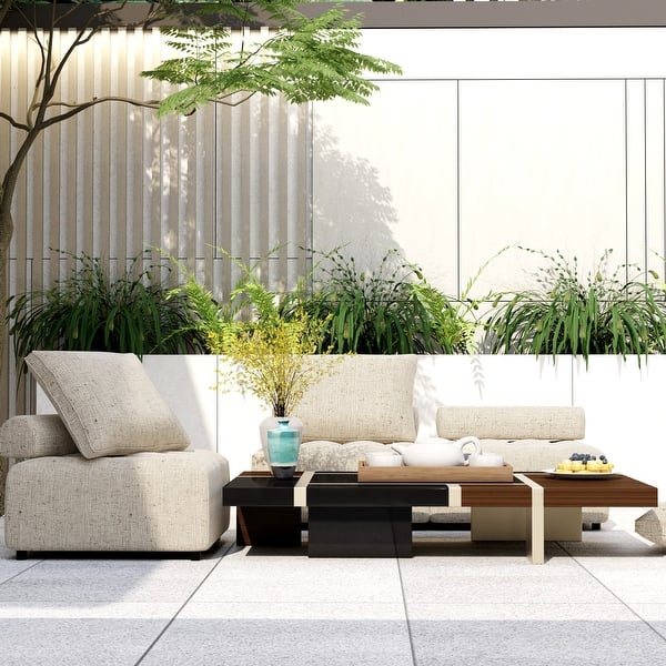 Outdoor Modular Sofa with Aluminum Structure and Support Cushion - Bed ...