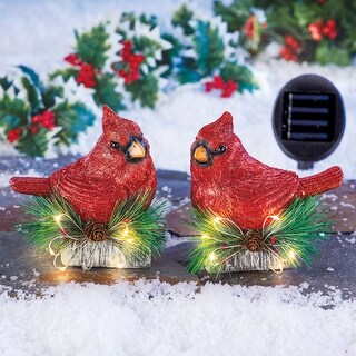 Solar Lighted Cardinal Birds Garden Figurines - 11.880 x 9.500 x 5.880 ...