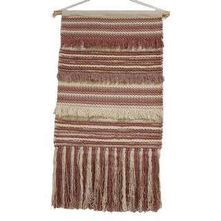 Home&Manor Wool and Cotton Large Macrame Wall Hanging with Rod Included ...