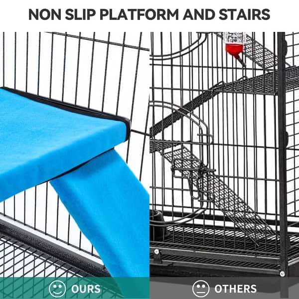 Metal 4-Tiers Small Animal Cages Indoor Critter Nation Cage Double ...