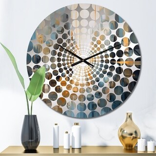 Designart "Orange Blue Geometric Blend" Orange Abstract Minimalism ...