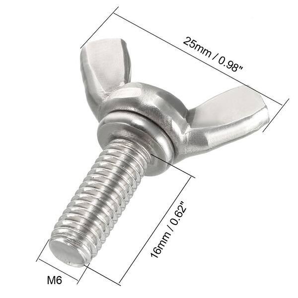 Wingbolt Butterfly Wing Thumb Hand Screws Bolt M6x16mm 1mm Pitch 10pcs ...