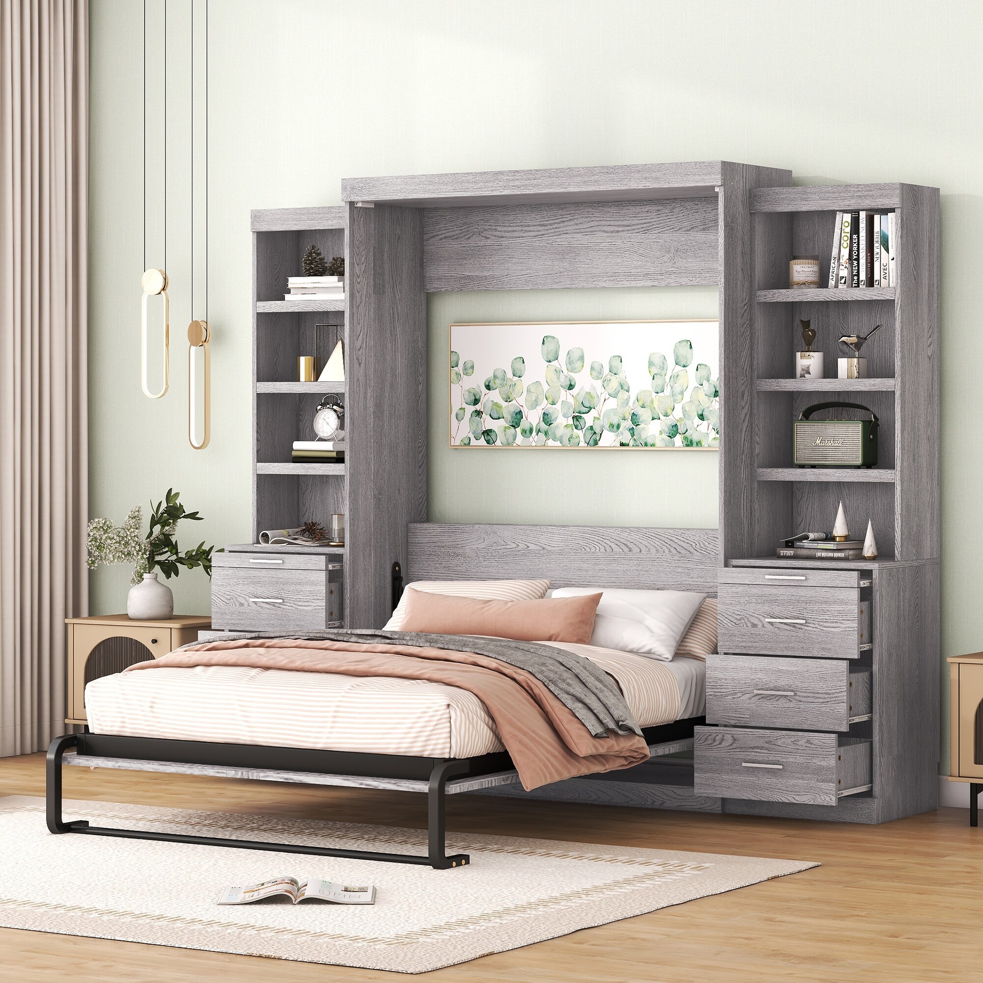 Gray murphy bed store