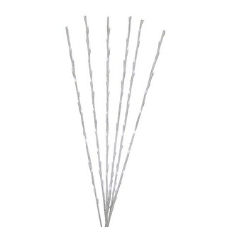 Set of 6 Enchanted Garden LED Pure White Lighted Branch Spray Driveway ...