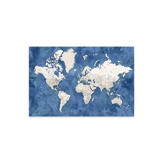 Detailed World Map With Cities, Sabeen Print On Acrylic Glass by ...