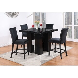 48" Square Dining Table with 4 Upholstered Dining Chair,5-Piece - Bed ...