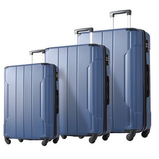 Blue Luggage Sets 3 Piece Travel Suitcase Sets Spinner Suitcase ...