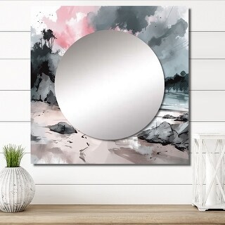 Designart "Ocean'S Embrace II" Modern Beach Wall Mirror - Landscapes ...