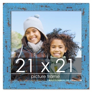 21x21 Shabby Chic Blue Wood Picture Square Frame - 21" x 21" - Bed Bath ...