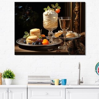 Designart "Elegant Breakfast Delicacies I" Desserts Wall Art - Bed Bath ...