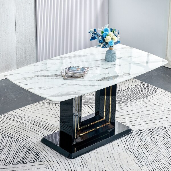 Faux marble top dining table store